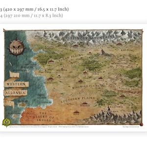 Fighting Fantasy Map of Western Allansia colour - Etsy