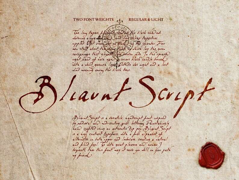 Bliaunt Medieval Script Font - Etsy