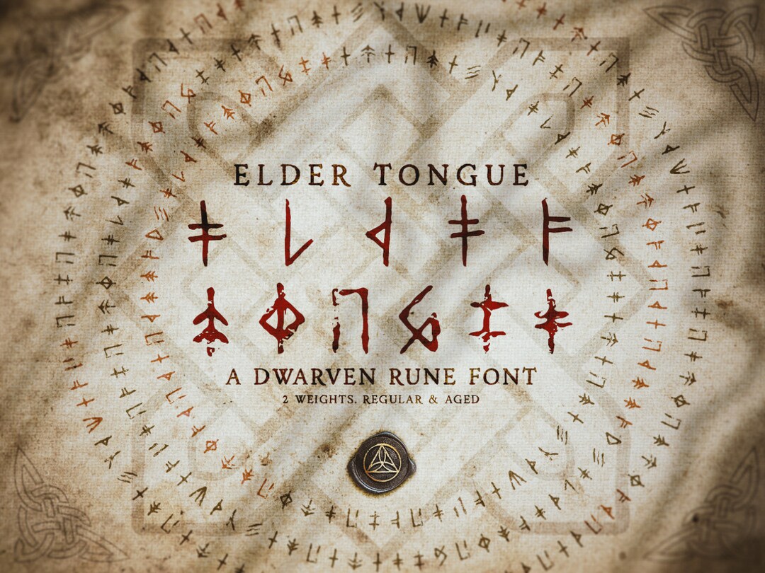 Dwarven Rune Font for D&D Roleplaying Game Font Old Viking Stlye Font ...
