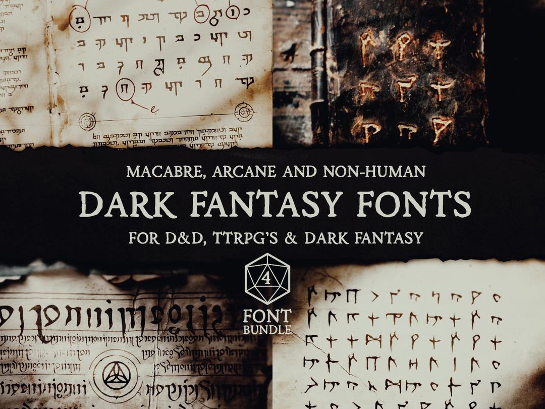 Dark Fantasy Font Bundle: Elven & Warlock Fonts (OTF, TTF) - Etsy