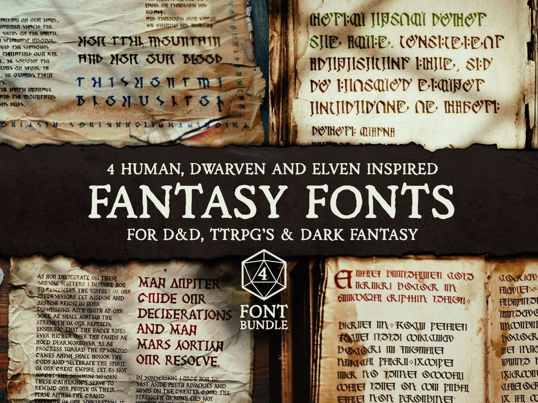 Fantasy Font Bundle: Medieval, Elven, Dwarven Fonts (OTF, TTF) - Etsy