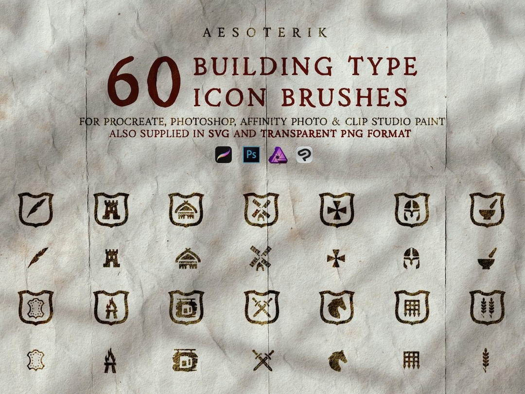 Fantasy Town Icon Brushes: D&D Map Making (digital Download) - Etsy
