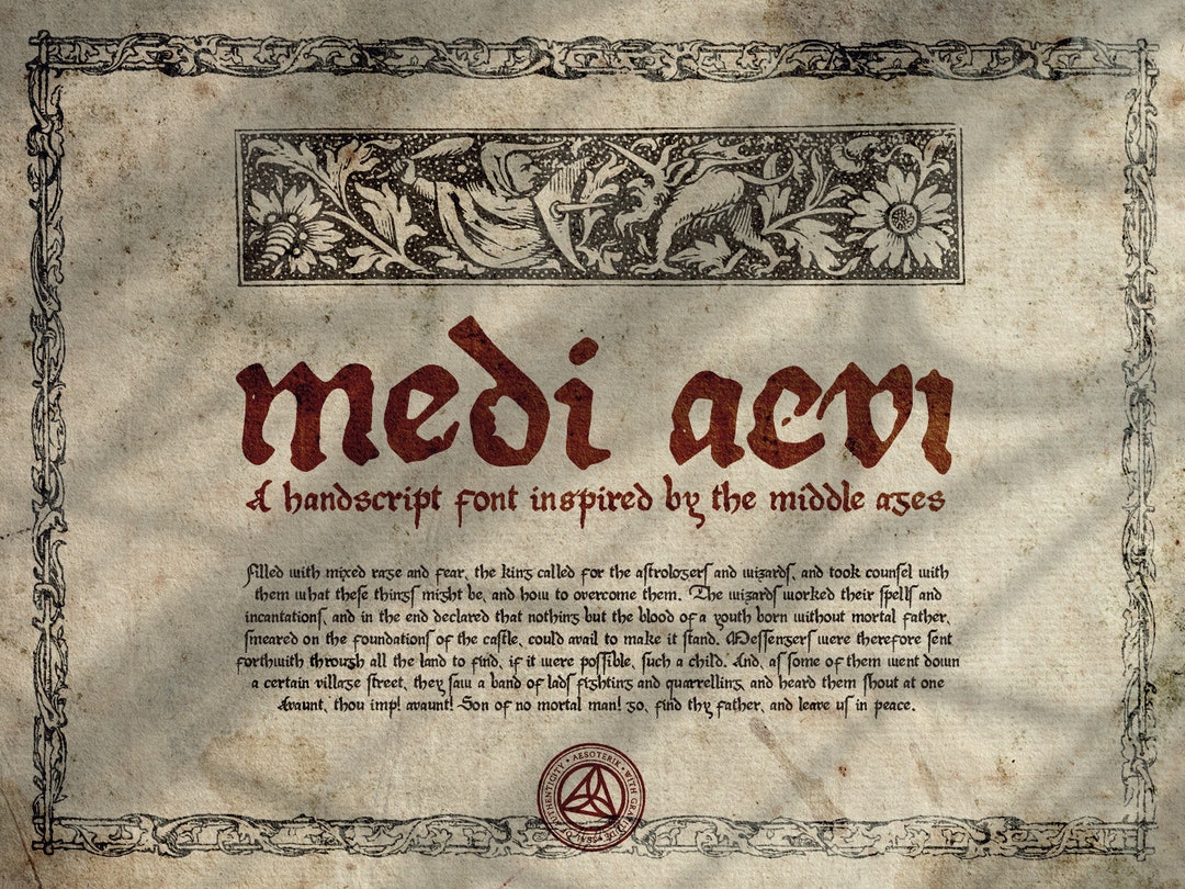 Medi Aevi - A Medieval Anglo Saxon Inspired Script Font - Etsy
