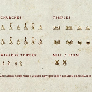 100+ Fantasy Map Settlement Icon Brushes for Procreate, Photoshop ...
