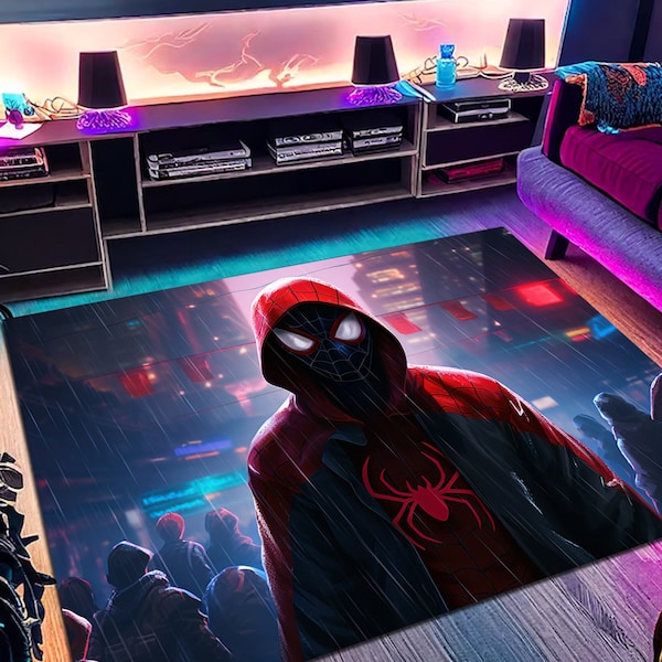 Spiderman Miles Morales Rug - Etsy