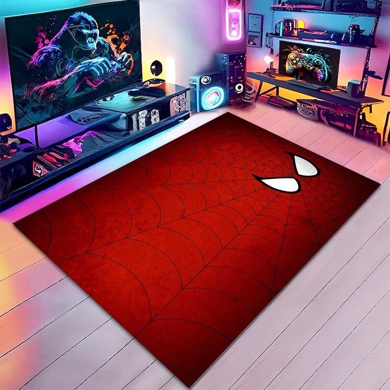 Spiderman Rug, Spiderman Themed Carpet, Gift for Him, Custom Rug, Kids ...