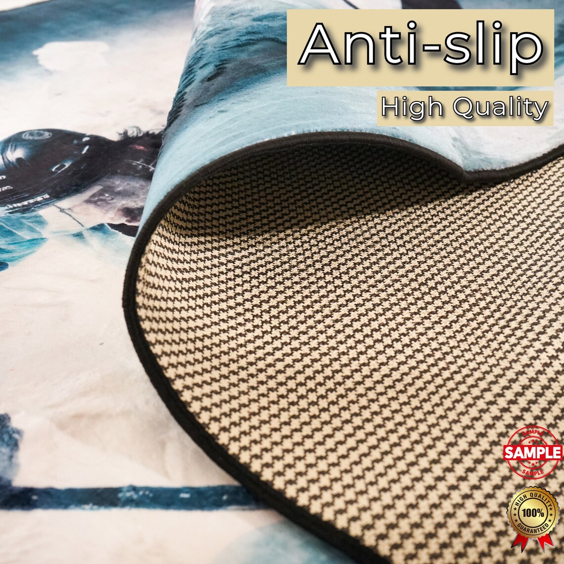 Vibrant Green Grass, Wet Grass, Wet Grass Carpet, Machine Washable Non ...