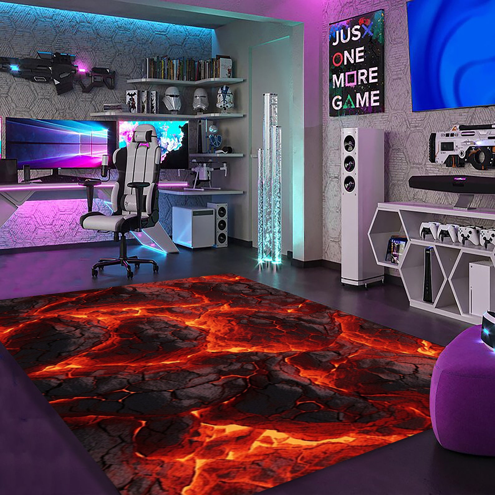 Lava Rug, Lava Pattern Rug,hot Lava Rug, Volcano Floor Rug, Home Decor ...