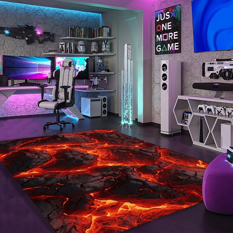 Lava Rug, Lava Pattern Rug,hot Lava Rug, Volcano Floor Rug, Home Decor ...