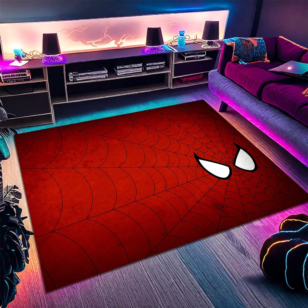 Spiderman Rug, Spiderman Themed Carpet, Gift for Him, Custom Rug, Kids ...