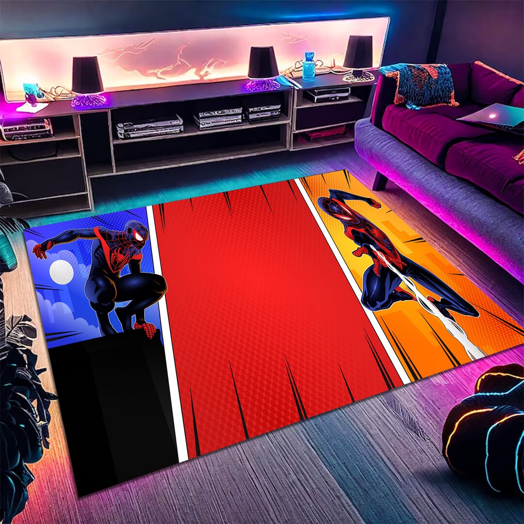 Spiderman Rug, Spiderman Comic Rug, Gift for Him, Custom Rug, Kids Room ...