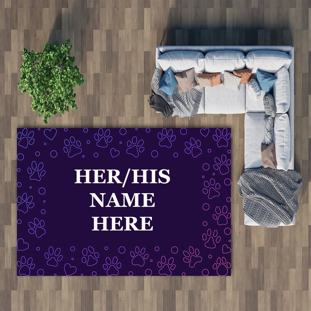 Personalized Pet Mat, Custom Pet Rug, Paw Printed Rug, Dog Mat, Machine ...
