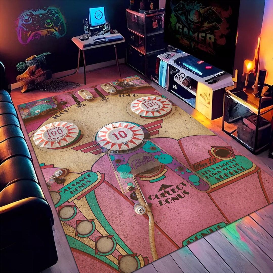 Pinball Playfield Rugs, Pinball Rug, Cool Rug, Game Room Rug, for ...
