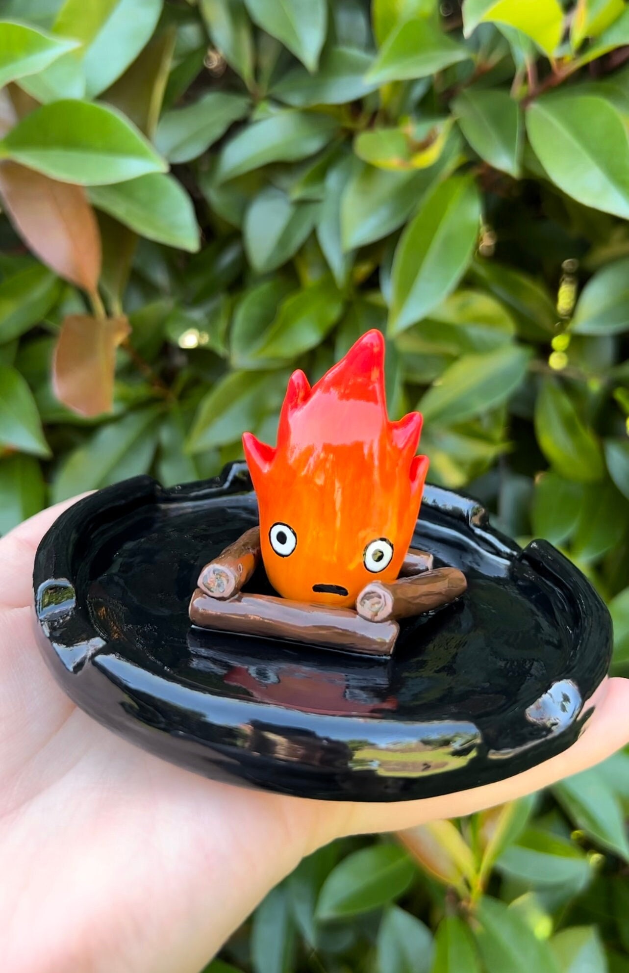 Calcifer Handmade Clay Ash Tray - Etsy