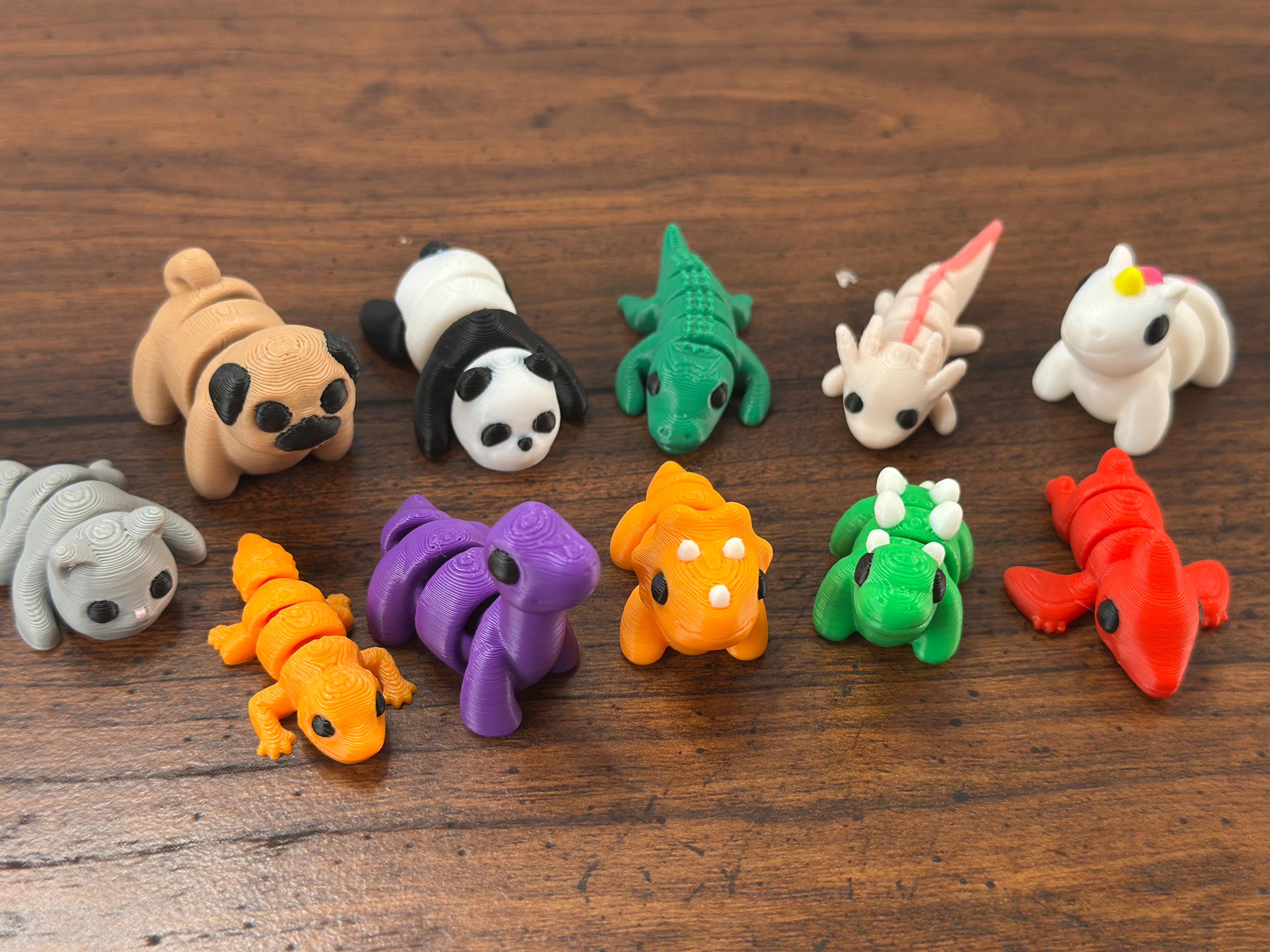 3D Printed Articulating Animal Minis: Sensory Fidget Toys - Etsy