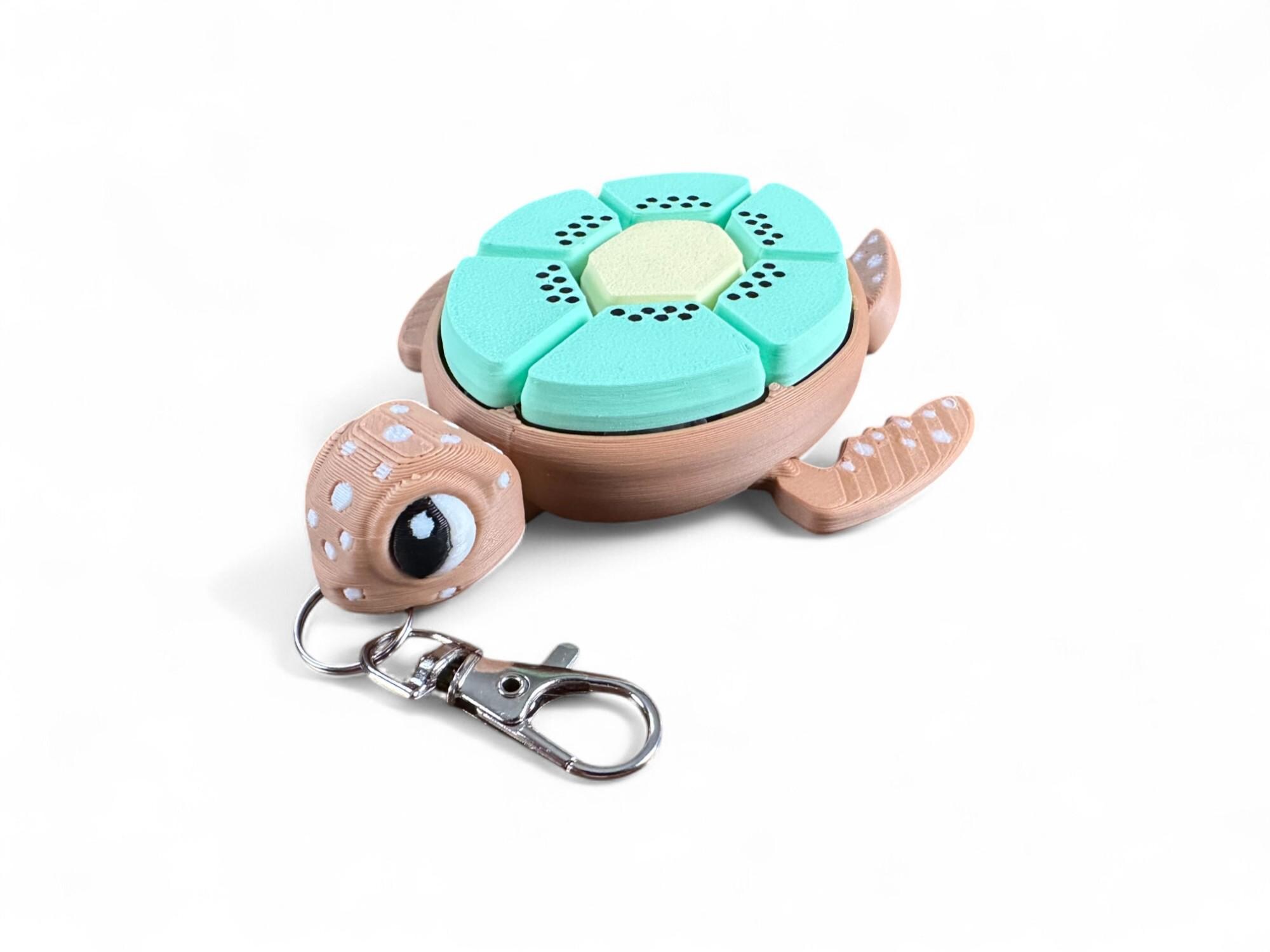 3D Printed Turtle Fidget Clicker Keychain - Desktop Fidgets - Sensory ...