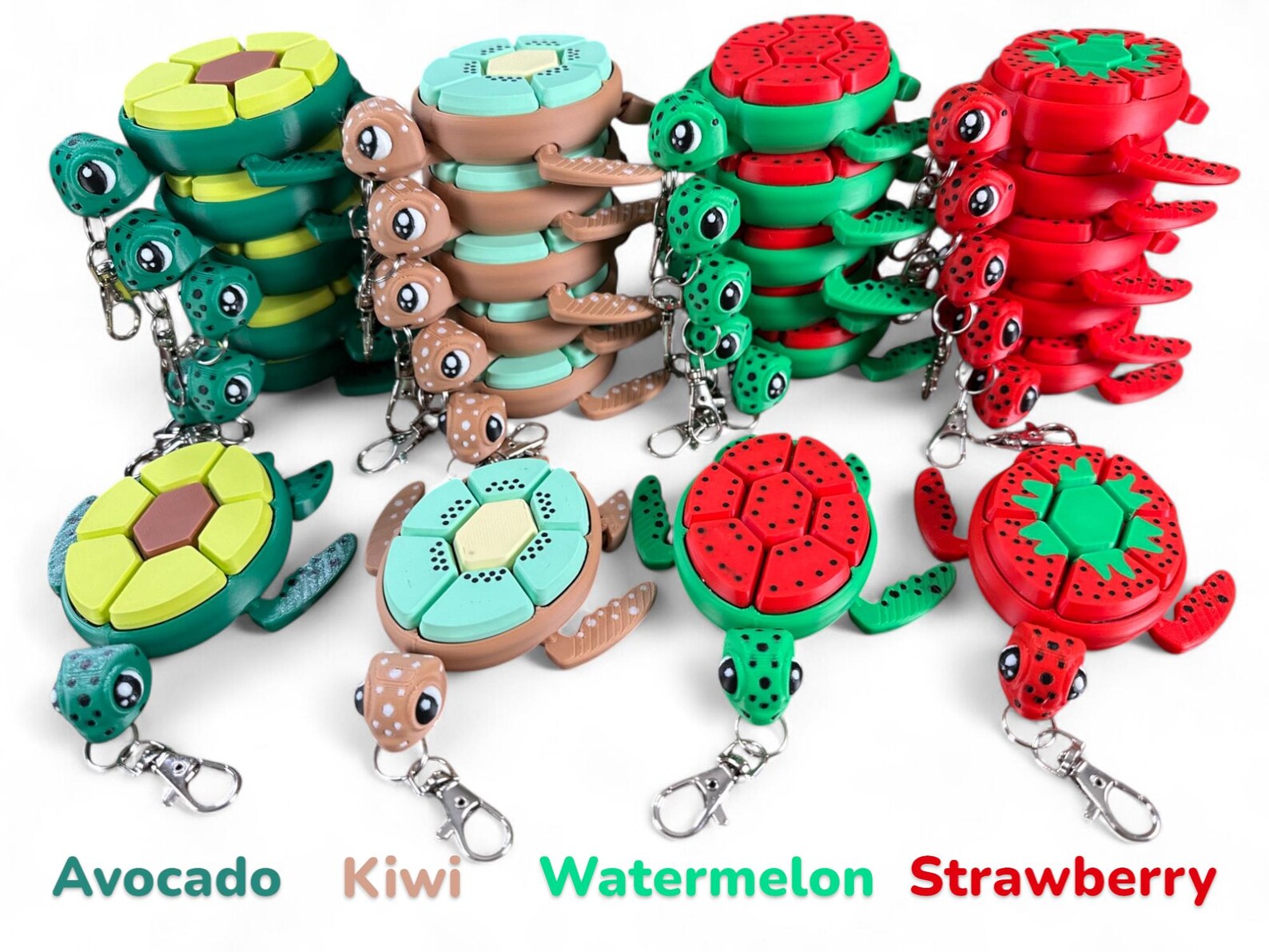 3D Printed Turtle Fidget Clicker Keychain - Desktop Fidgets - Sensory ...