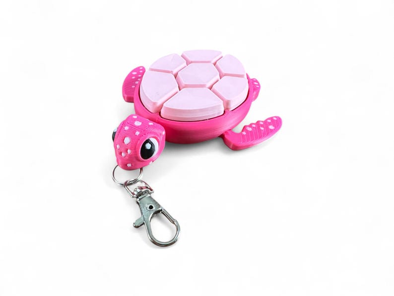 3D Printed Turtle Fidget Clicker Keychain - Desktop Fidgets - Sensory ...