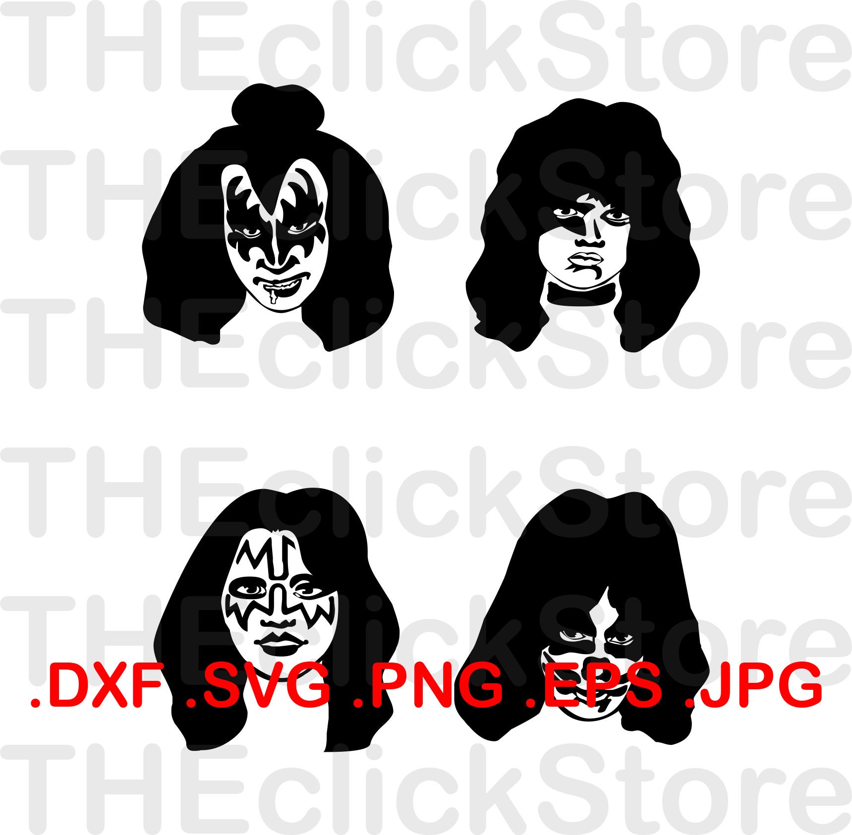KISS SVG EPS Dxf Png Jpg-300 Ppi Clean Lines for All Projects - Etsy