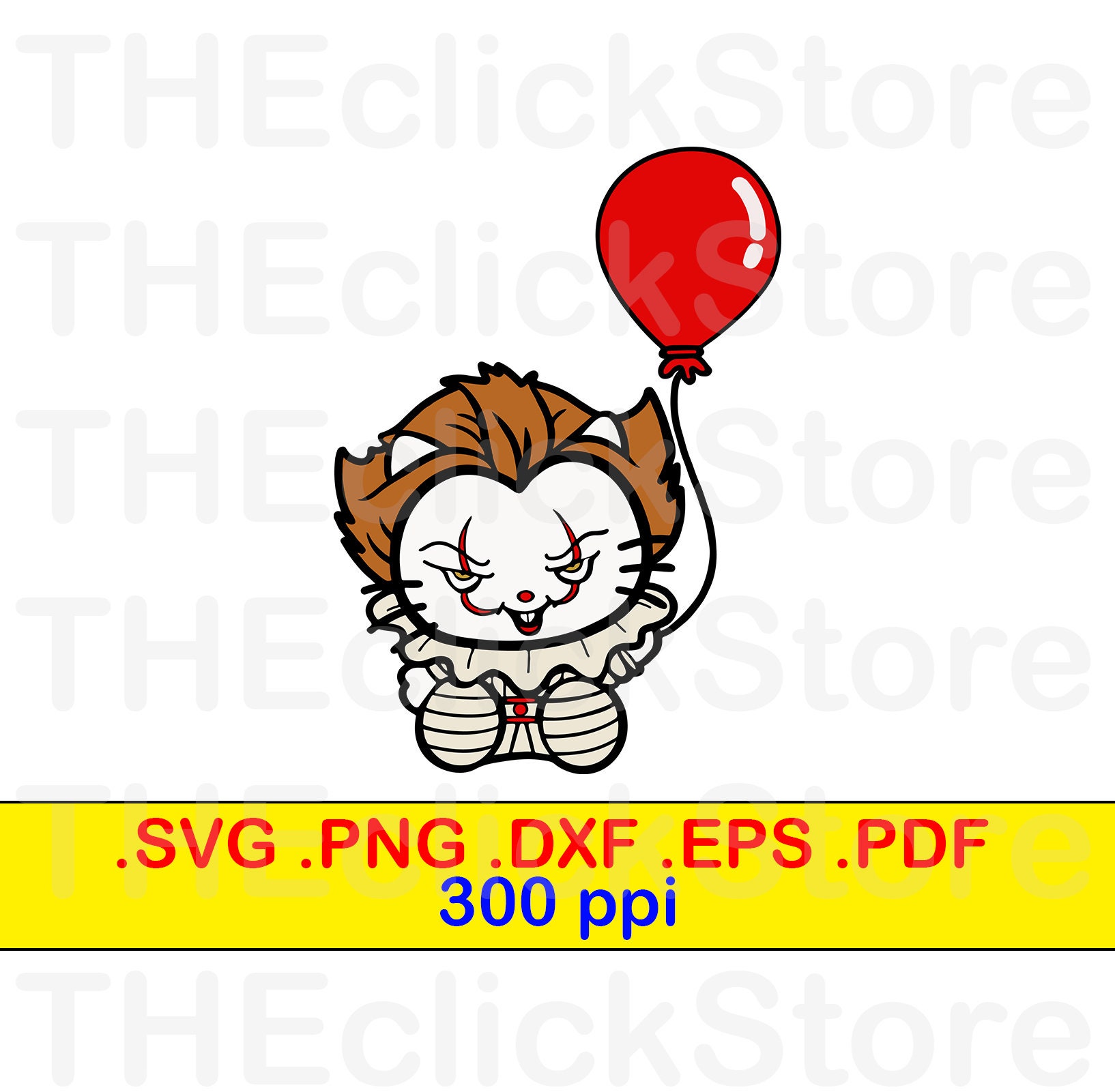 Kitty Halloween Svg Kitty Pennywise Svg Happy Halloween Svg - Etsy