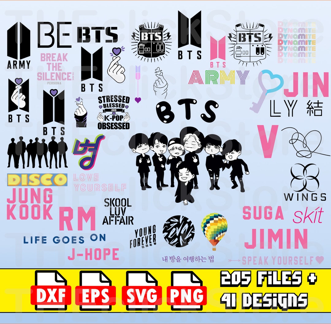 41 BTS Svg Bundle, Bts Png, Kpop Svg Files for Cricut, Bt21 Svg, Bts ...