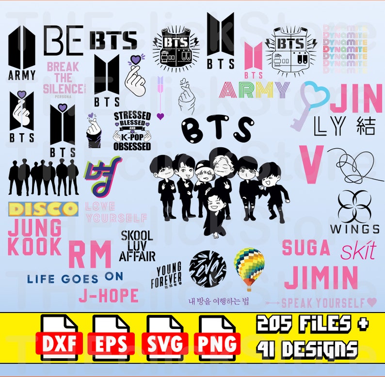 41 BTS svg bundle, Bts png, KPop svg files for cricut, bt21 svg, bts ...