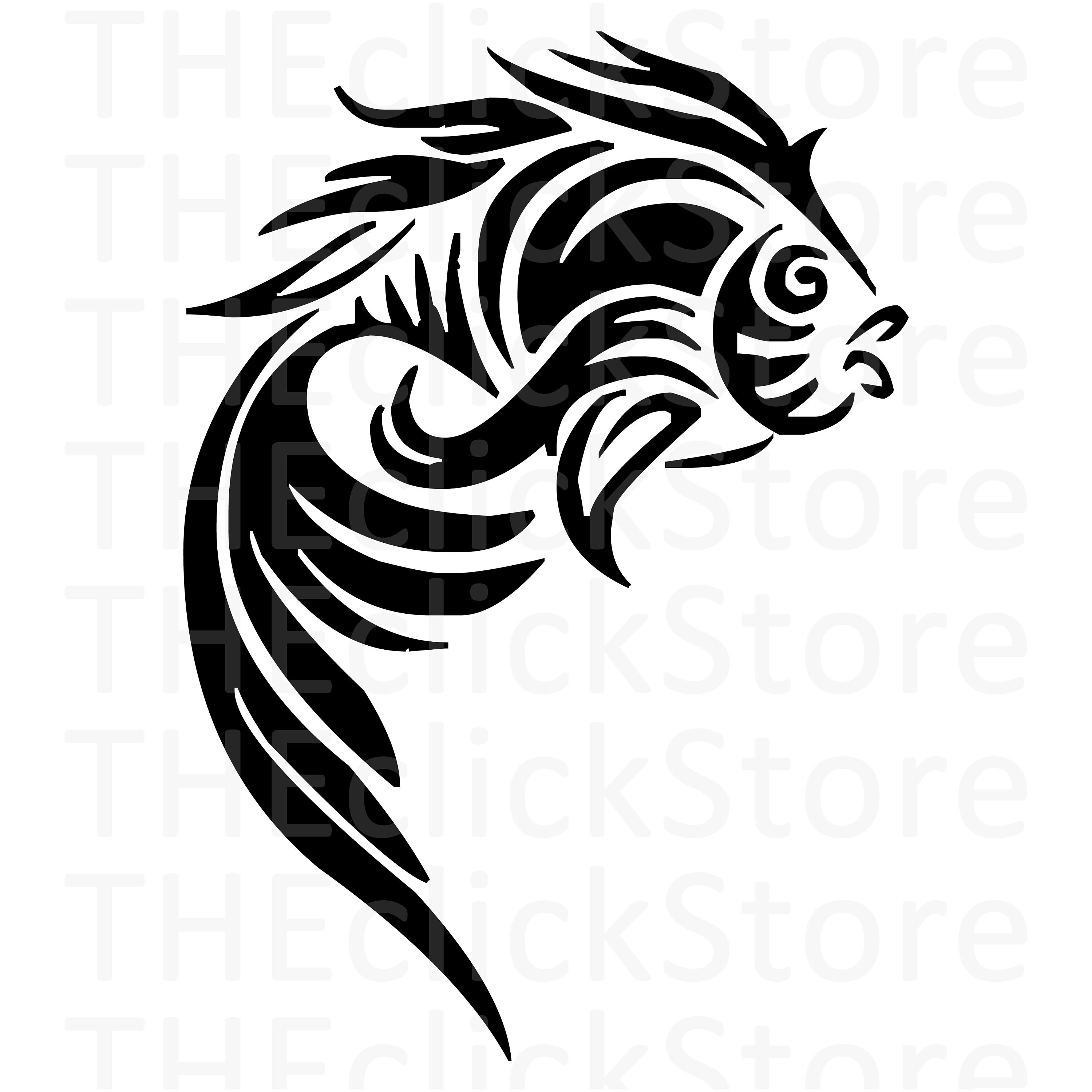 Tribal Fish Skeleton Tattoos