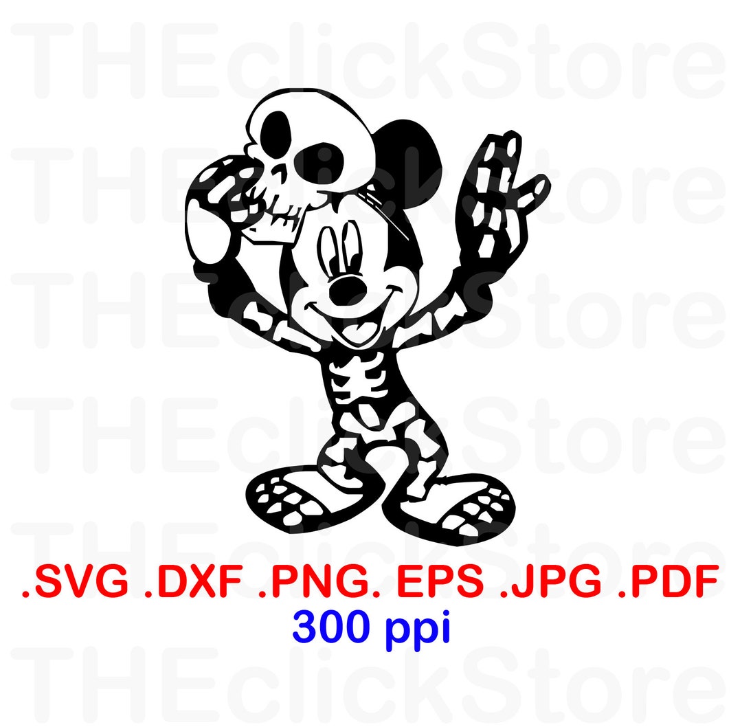 Mickey Skeleton Svg Mickey Mouse Halloween Svg Happy - Etsy