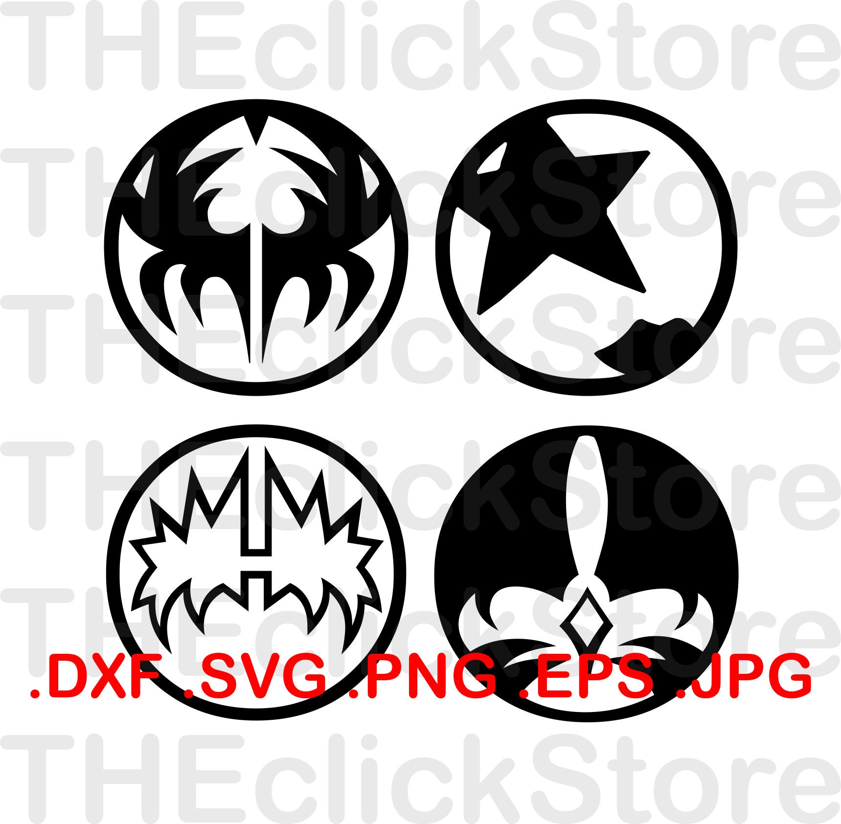 KISS SVG EPS Dxf Png Jpg-300 Ppi-clean Lines for All Projects Highest ...