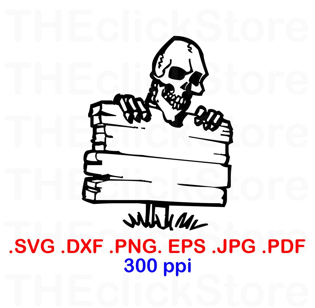 Skeleton With Sign SVG Skeleton Clipart Spooky Season Svg - Etsy