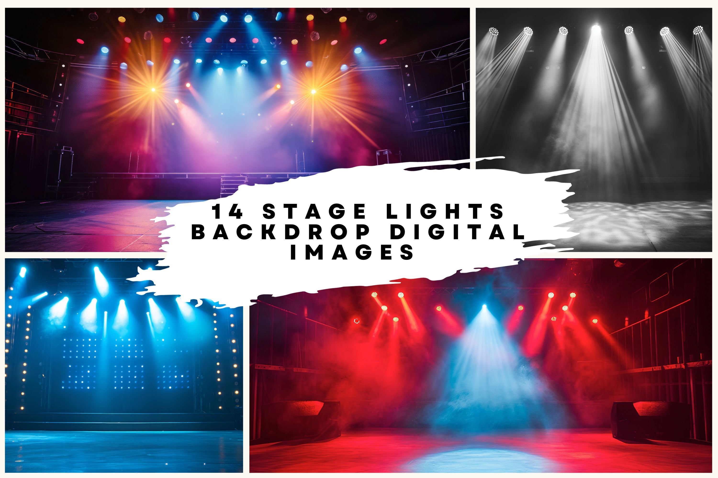 14 Stage Light Digital Backgrounds at 300DPI (size: 8565 X 4800) for ...