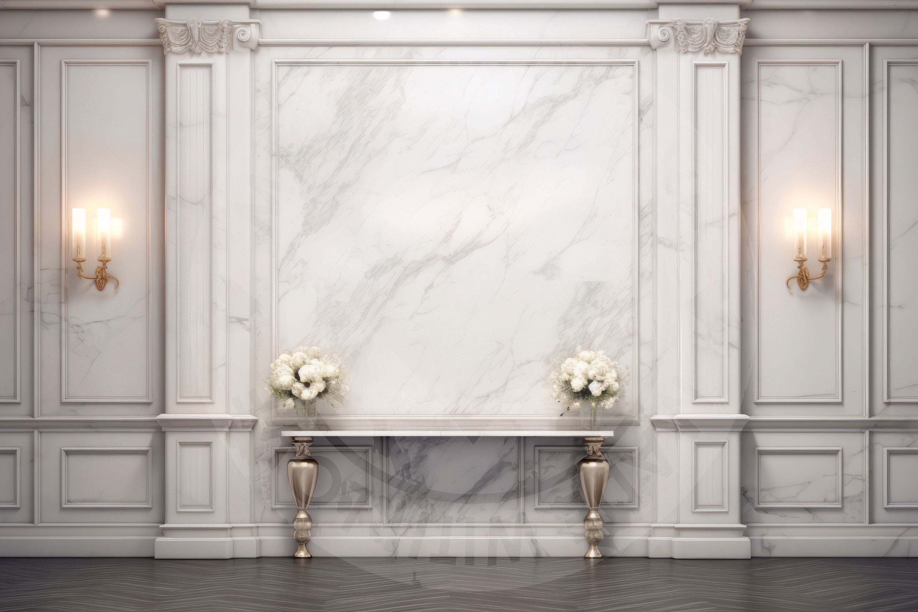 14 White Marble Background, Digital Backdrops of Mansion Marble Wall ...