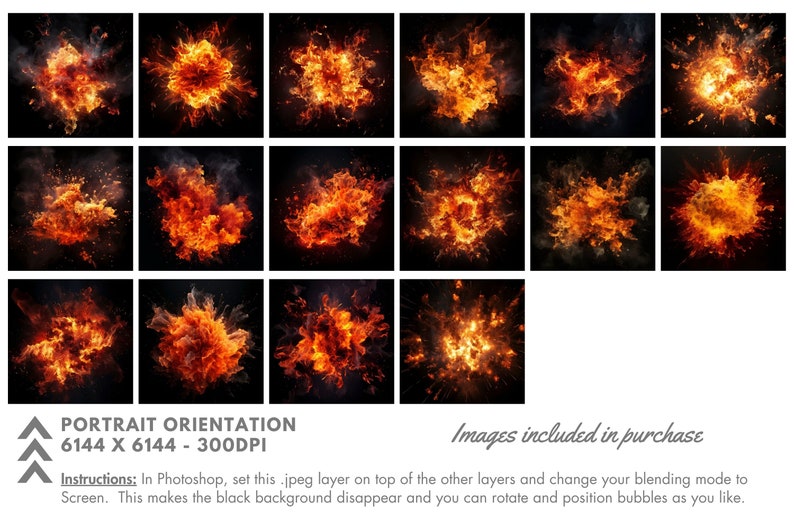 16 Digital Explosion Overlay Images for Dance, Sports, Film, Wedding ...