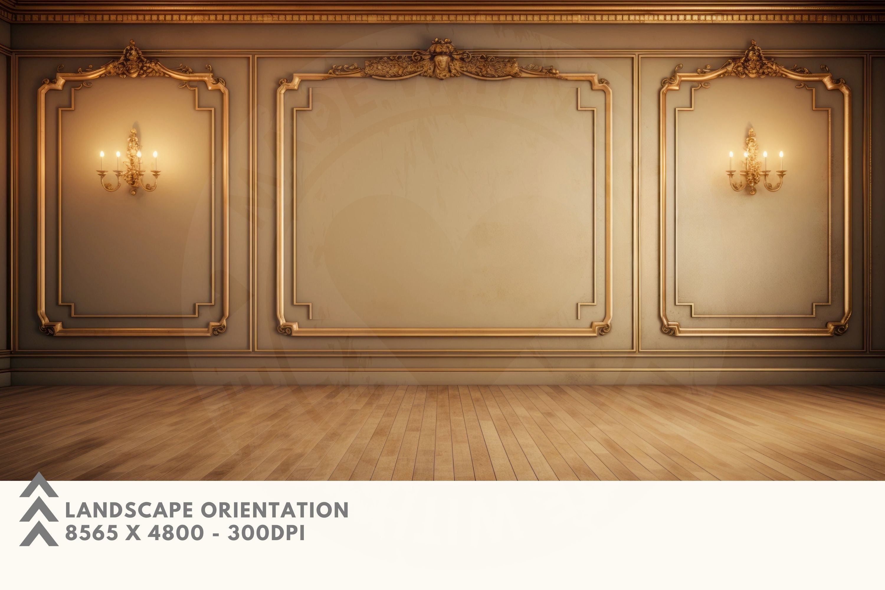 12 Digital Backdrops of Mansion Wall Interiors (color Gold) Volume 2 ...