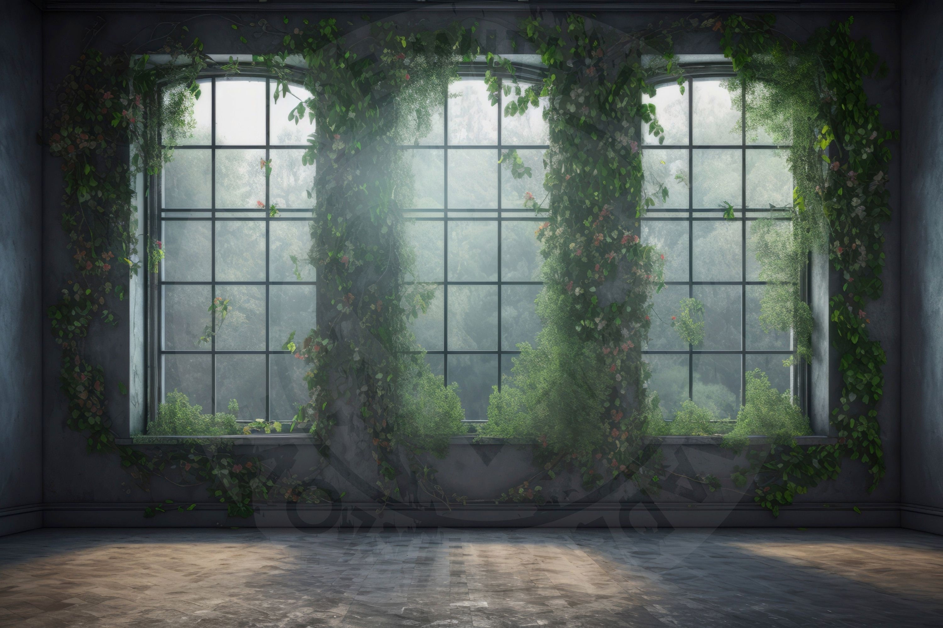 12 Digital Backdrops of Ivy Covered Window Interiors for Wedding ...