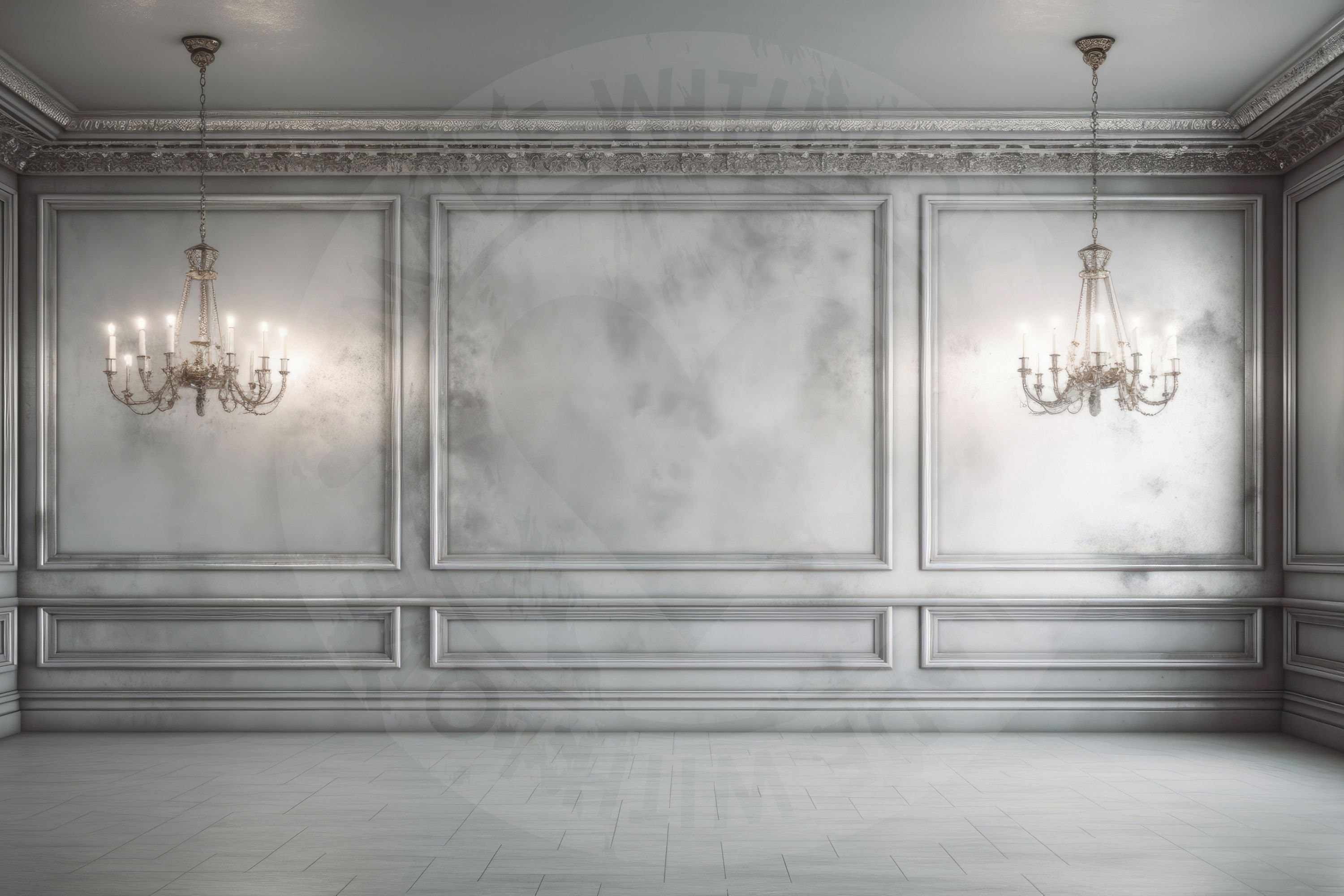 12 Digital Backdrops of Mansion Wall Interiors color Silver for Wedding ...