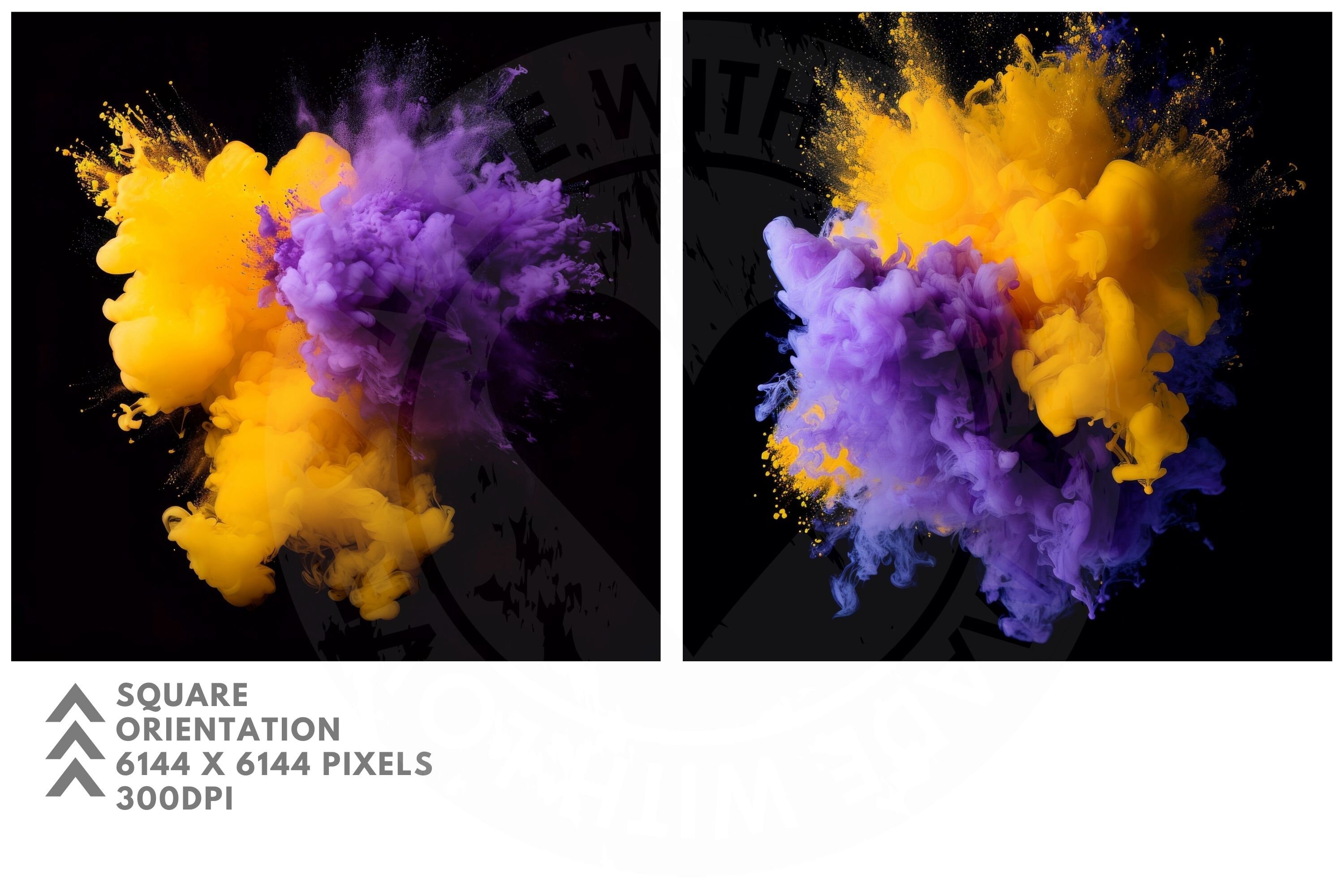 20 Digital Purple and Gold Smoke Overlay Images at 300DPI size: 6144 X ...