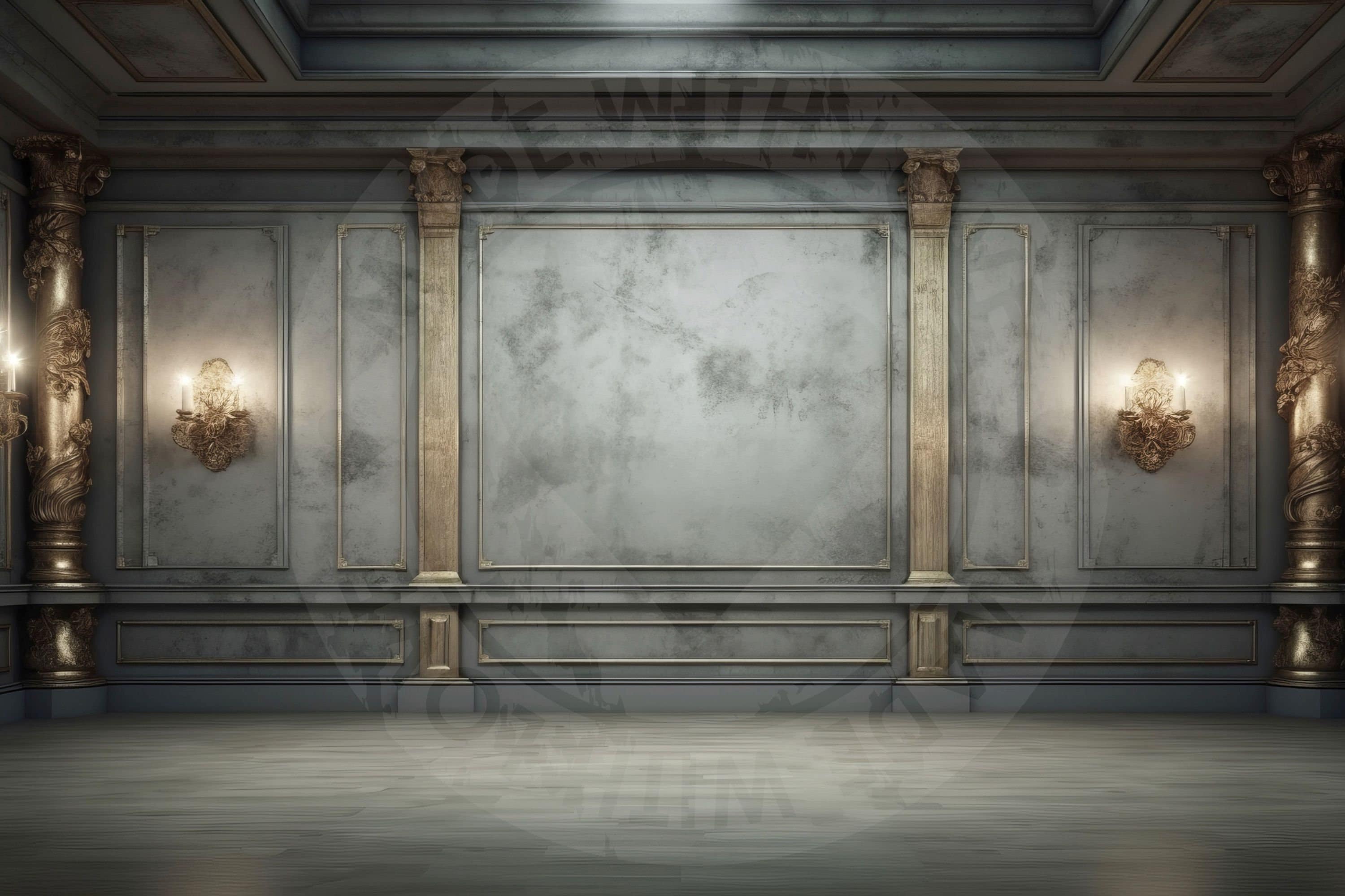 12 Digital Backdrops of Mansion Wall Interiors color Silver for Wedding ...