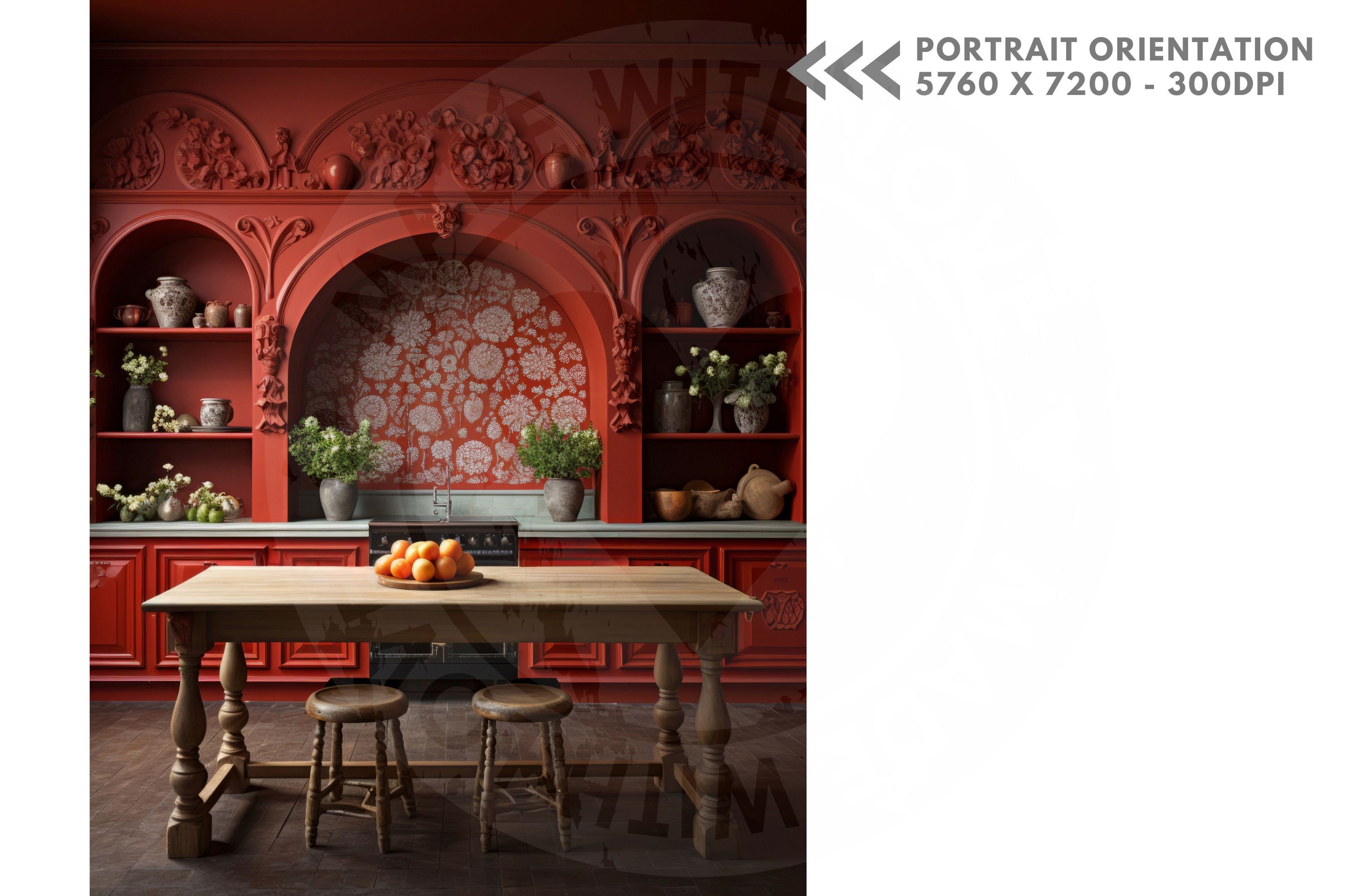 14 Colorful Kitchens Digital Backgrounds for Film, Business, Bridal ...