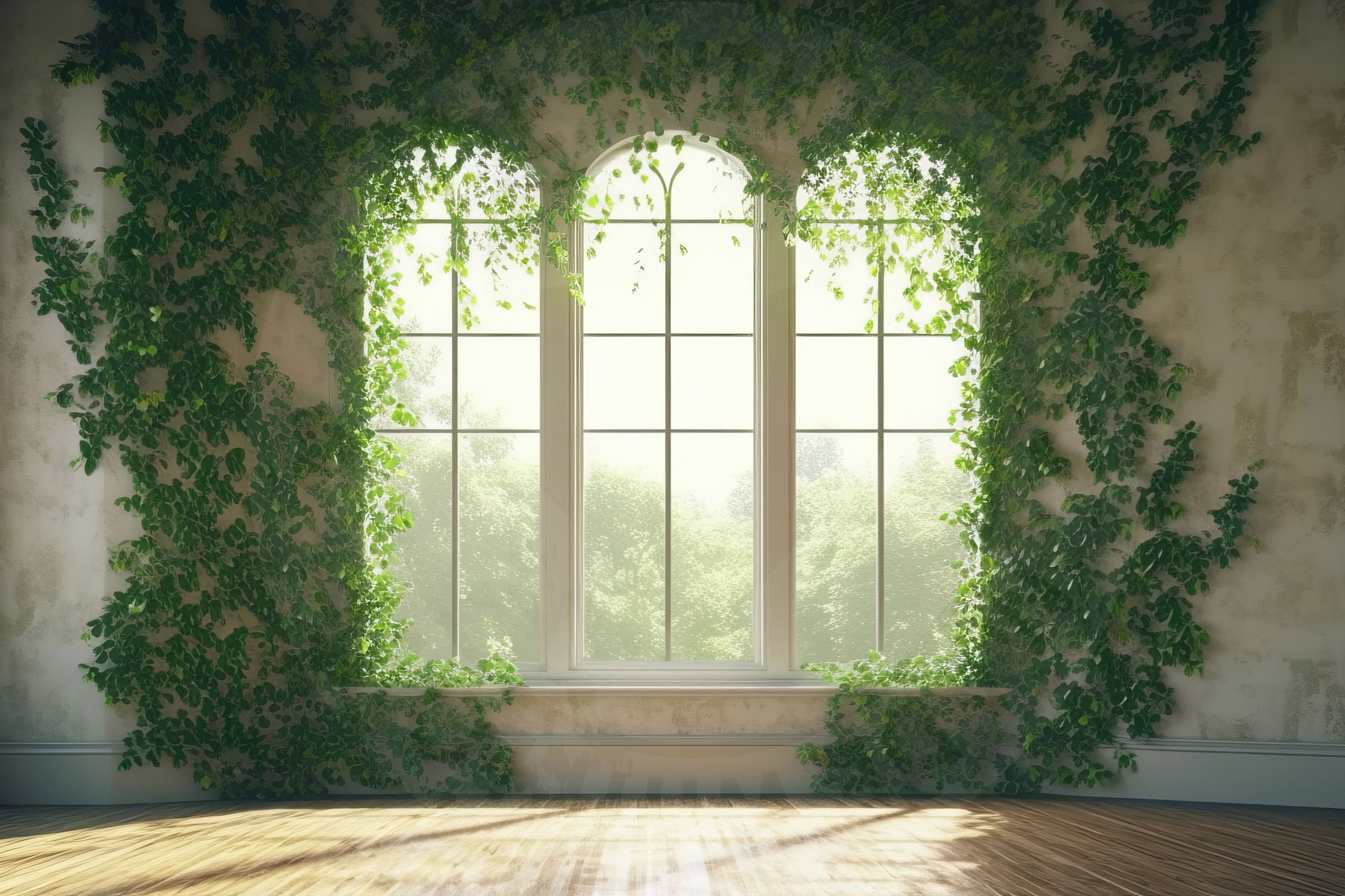 12 Digital Backdrops of Ivy Covered Window Interiors for Wedding ...