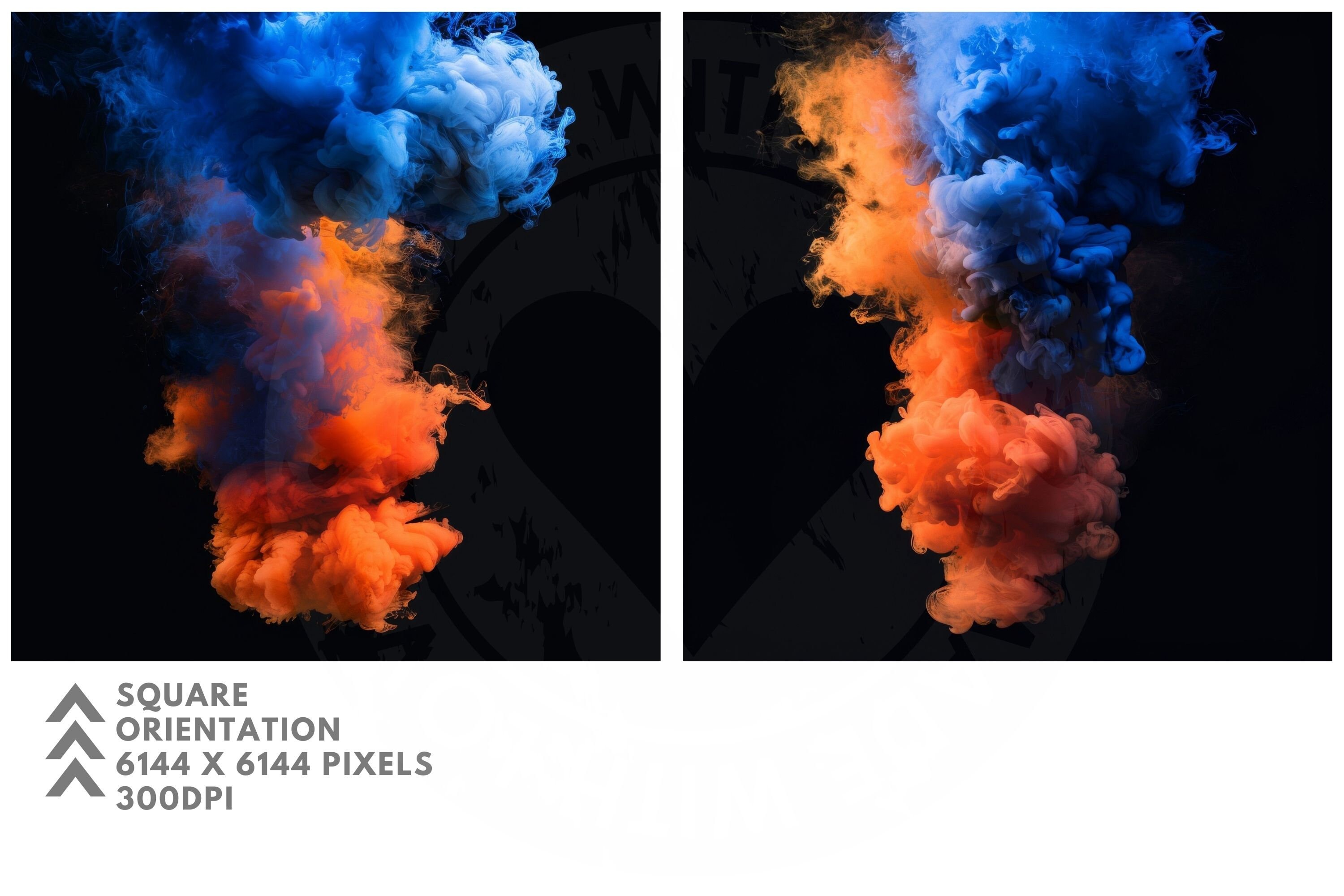 20 Digital Orange and Blue Smoke Overlay Images at 300DPI (size: 6144 X ...