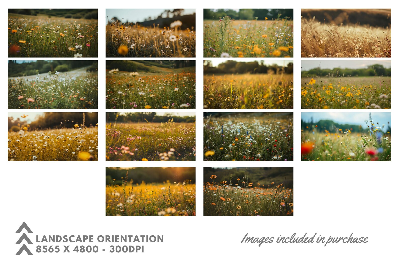 14 Field of Wildflowers Photo Background Digital Images for Bridal ...