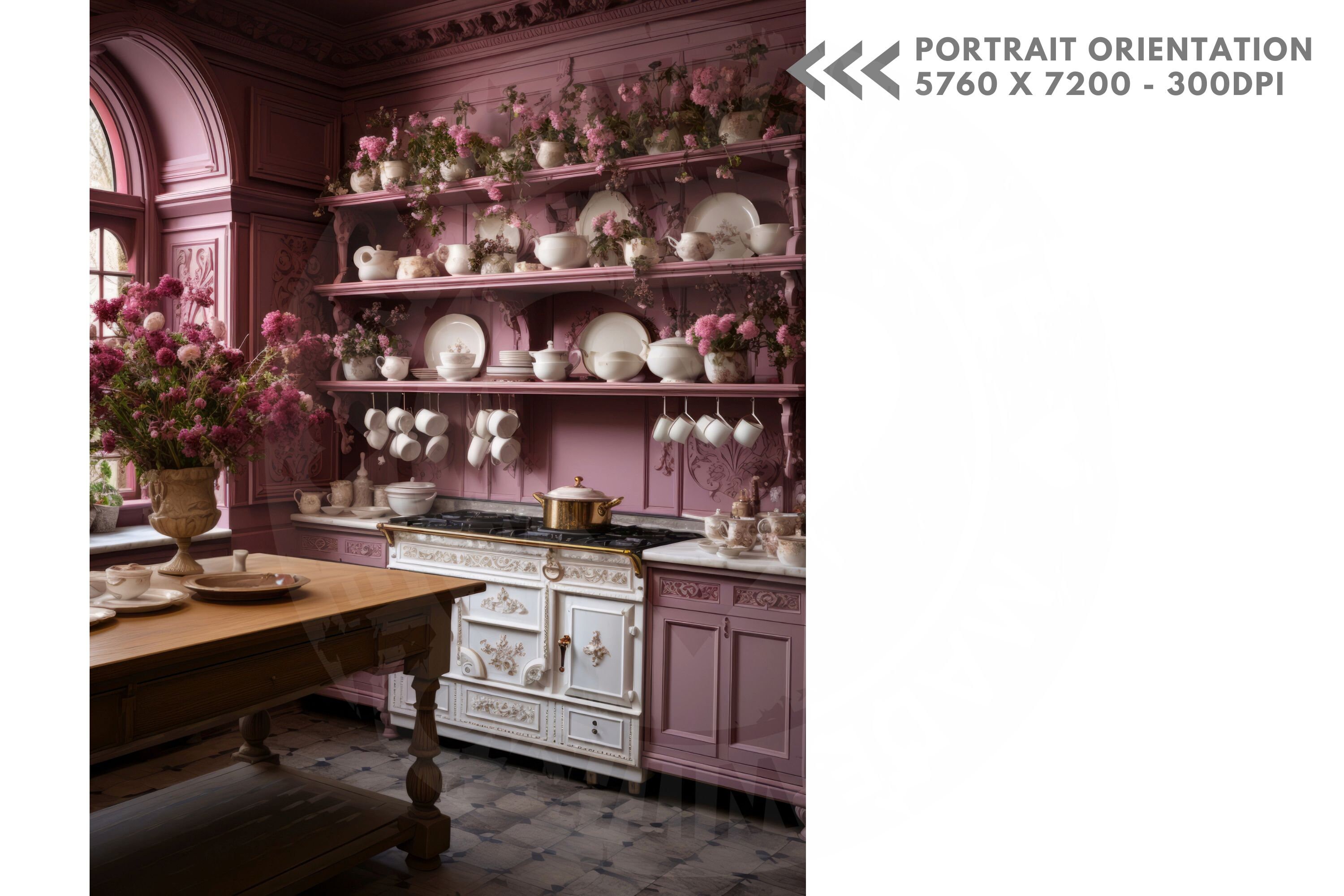 14 Colorful Kitchens Digital Backgrounds for Film, Business, Bridal ...