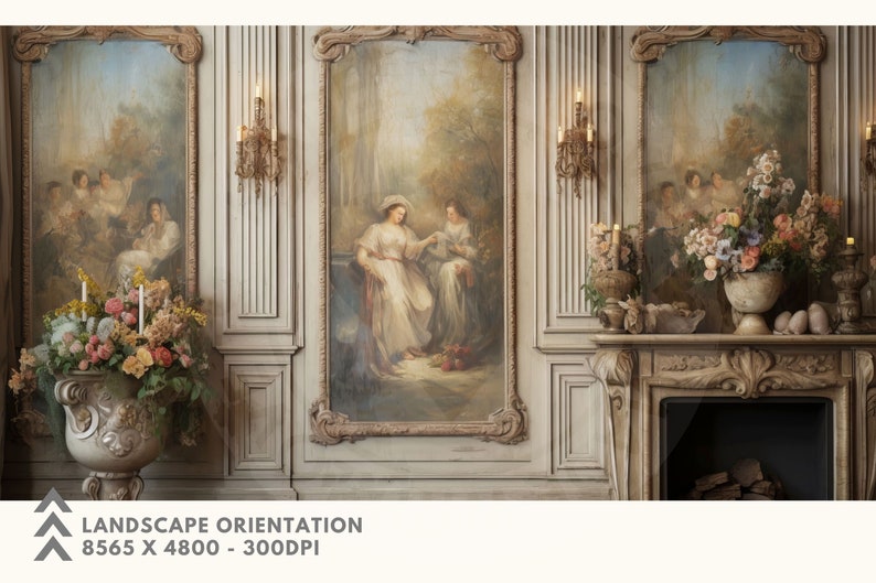 14 Baroque Background Room Digital Backdrops, Renaissance, Interiors ...