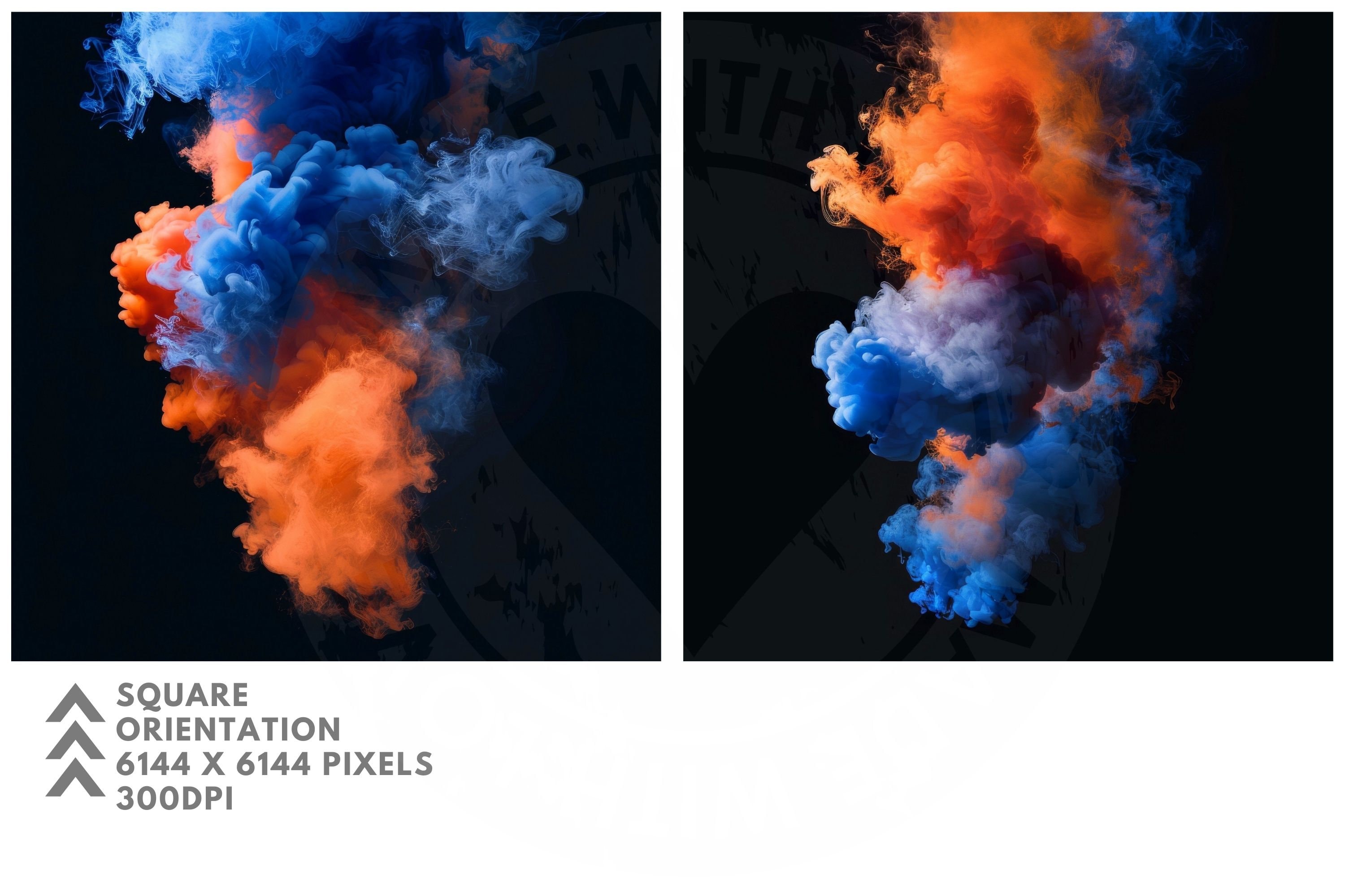 20 Digital Orange and Blue Smoke Overlay Images at 300DPI (size: 6144 X ...