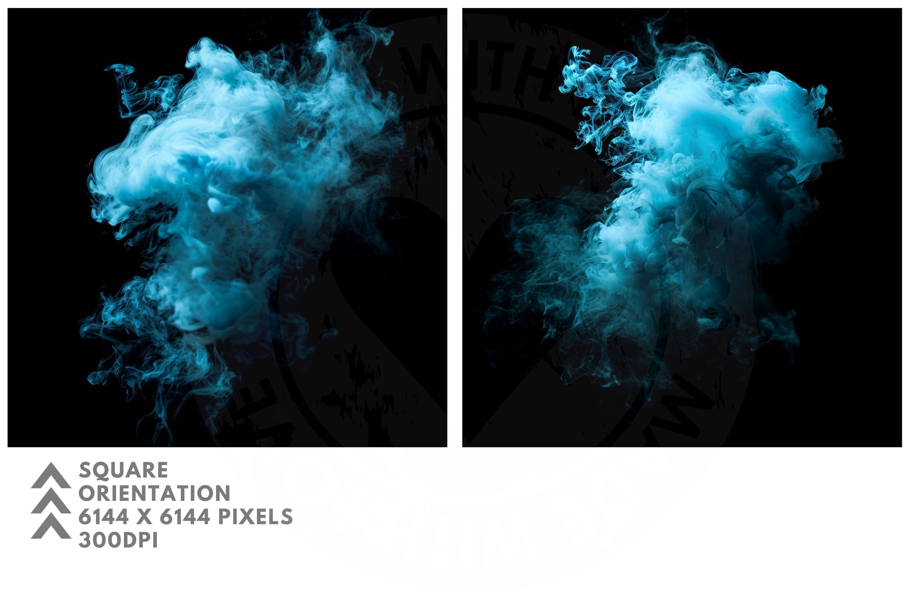 16 Digital Blue Smoke Overlay Images at 300DPI (size: 6144 X 6144) for ...