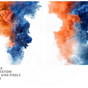 20 Digital Orange and Blue Smoke Overlay Images at 300DPI (size: 6144 X ...