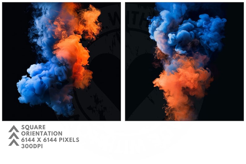 20 Digital Orange and Blue Smoke Overlay Images at 300DPI (size: 6144 X ...