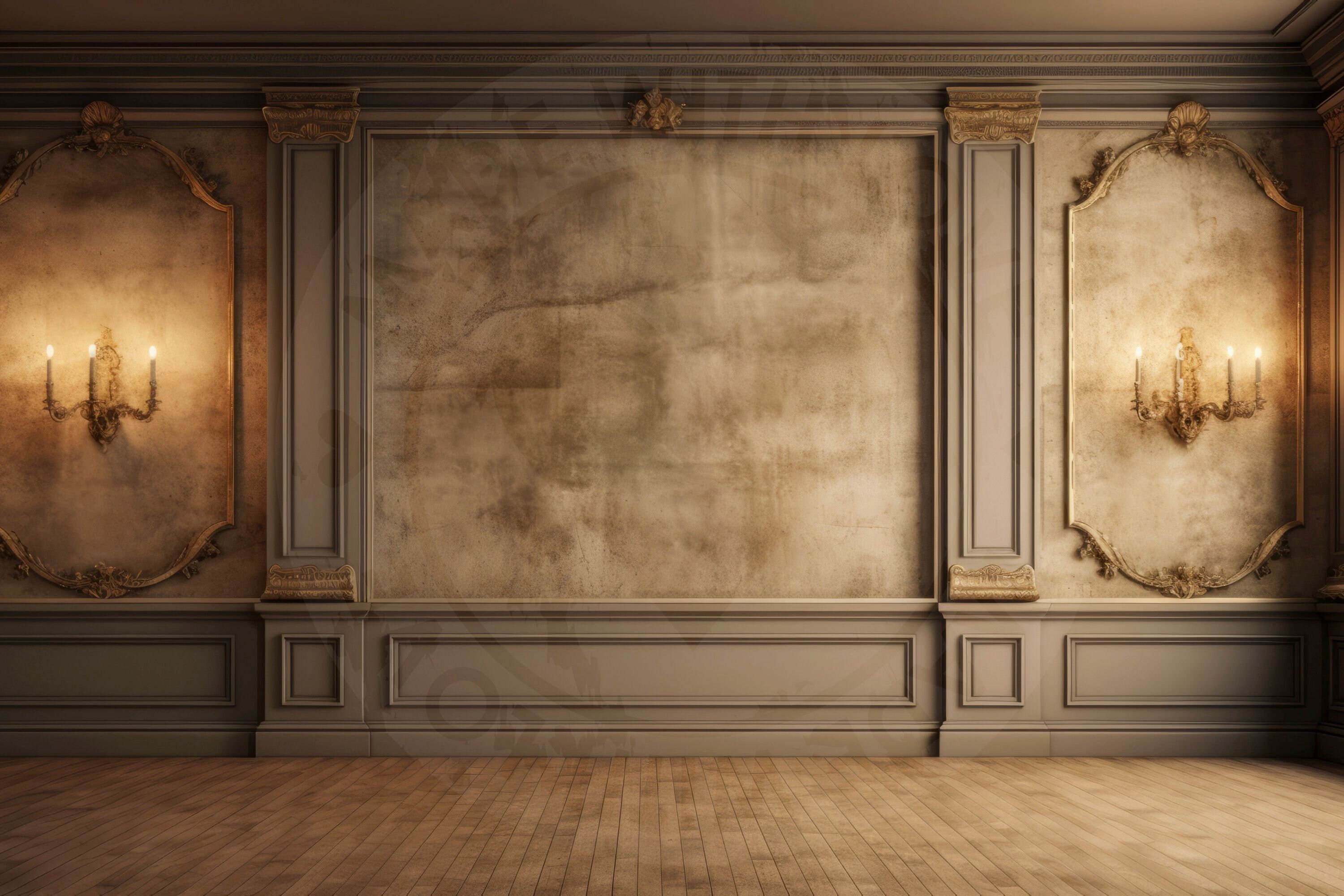 12 Digital Backdrops of Mansion Wall Interiors color Gold for Wedding ...