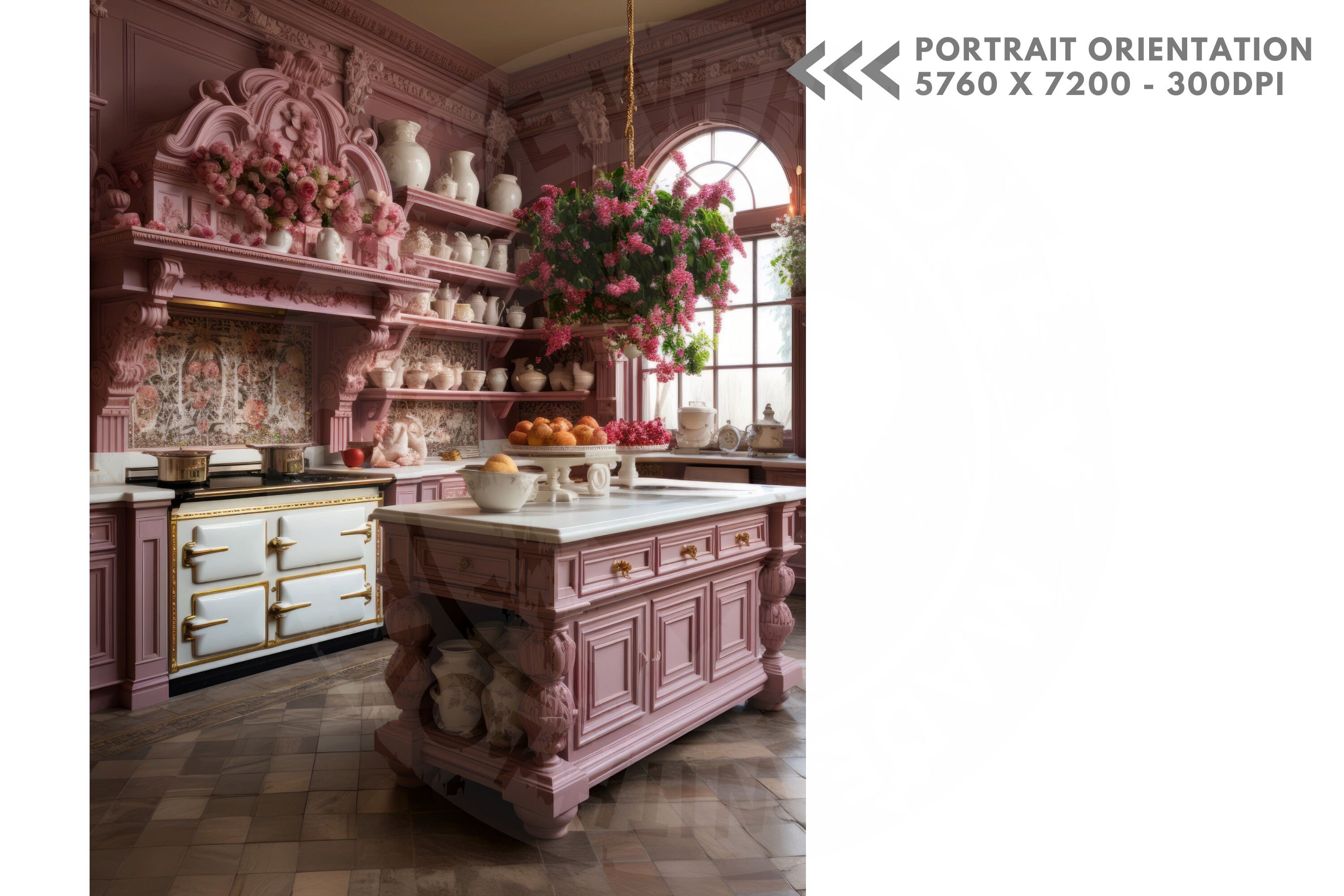 14 Colorful Kitchens Digital Backgrounds for Film, Business, Bridal ...